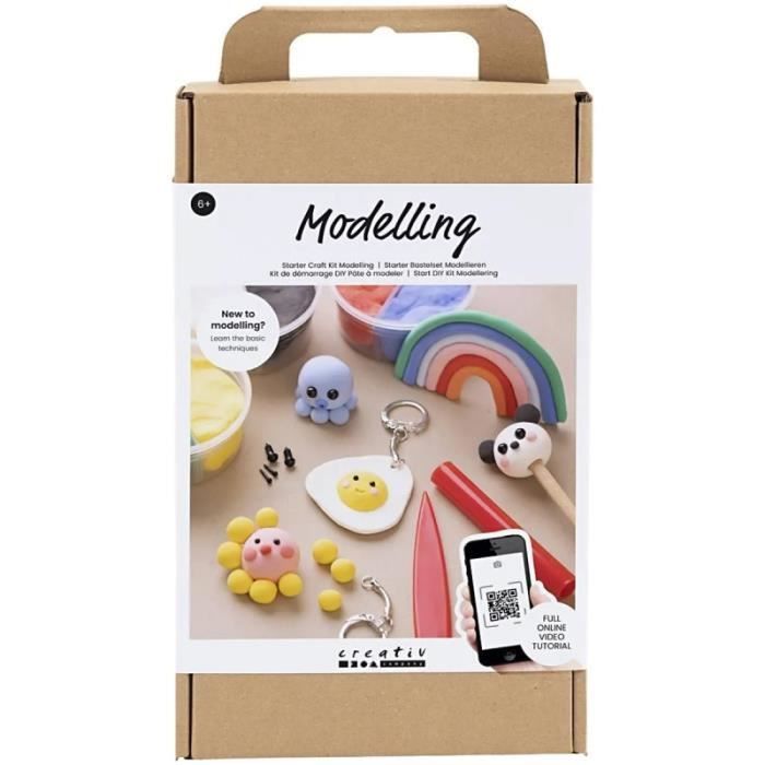 Kit DIY Pâte à modeler - Kawaii - Multicolore - Figurines amusantes ...