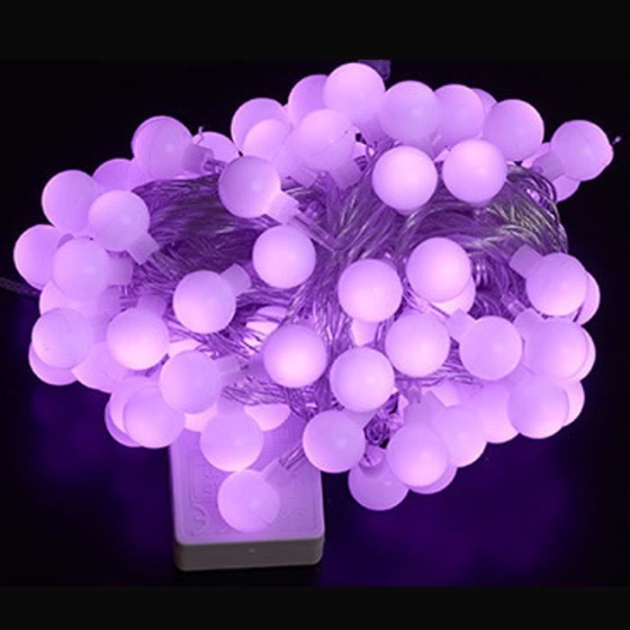 Batterie-6m 20 leds violet Guirlande lumineuse LED imperméable à piles ...