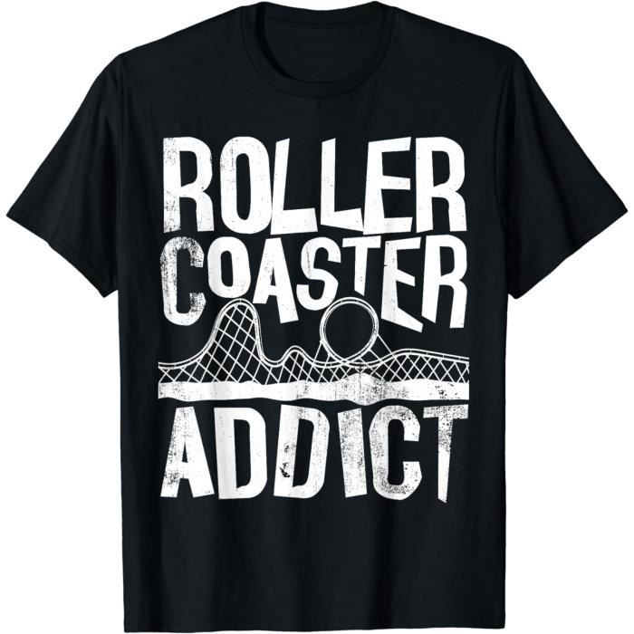 Roller Coaster Addict I Cool Roller Coaster Fan Design Blanc T-Shirt ...