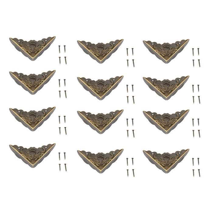 Protecteur décoratif d'angle en fer vintage bronze, 12Pcs Protecteur ...