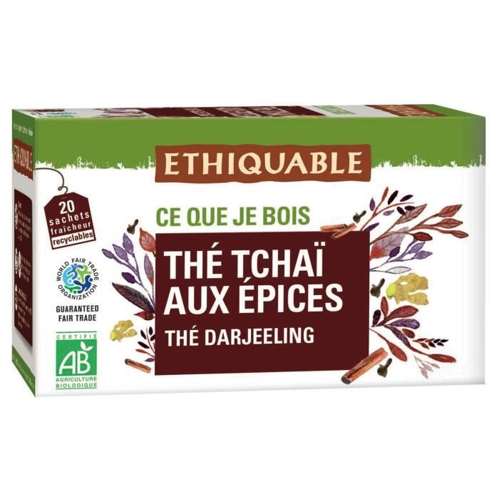 LOT DE 3 - ETHIQUABLE - Thé noir Tchai aux Epices Darjeeling Bio ...