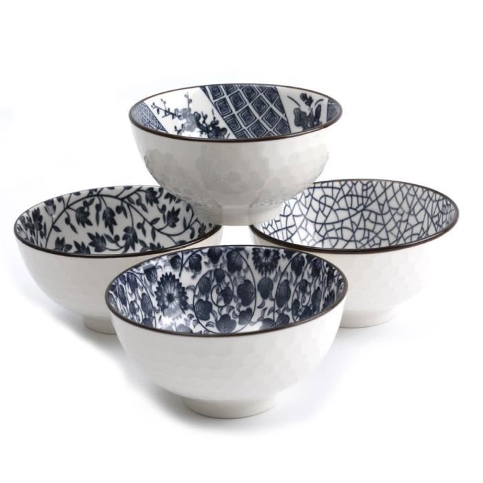 COFFRET 4 BOLS DESIGN JAPONAIS - Motifs Zen et Traditionnels ...