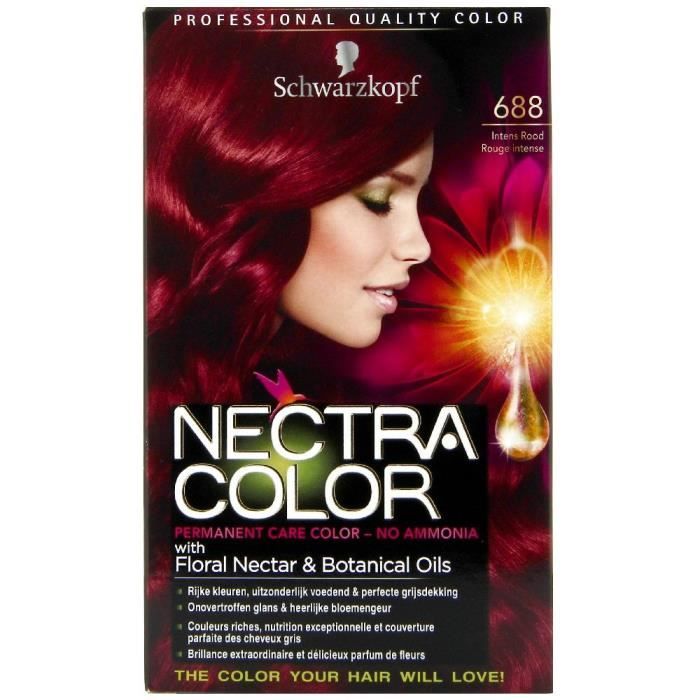 Schwarzkopf - Coloration Nectra Color - 688 Rouge Intense - Cdiscount ...