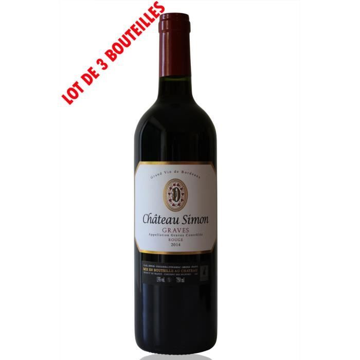 X3 CHÂTEAU SIMON 2014 Rouge 75cl AOC Graves - La cave Cdiscount