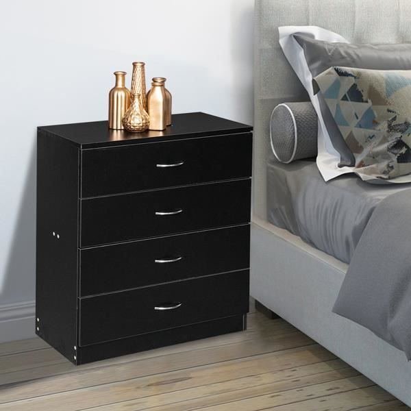 Commode simple à 4 tiroirs en bois MDF 66*33*73 cm - Noir - Cdiscount ...