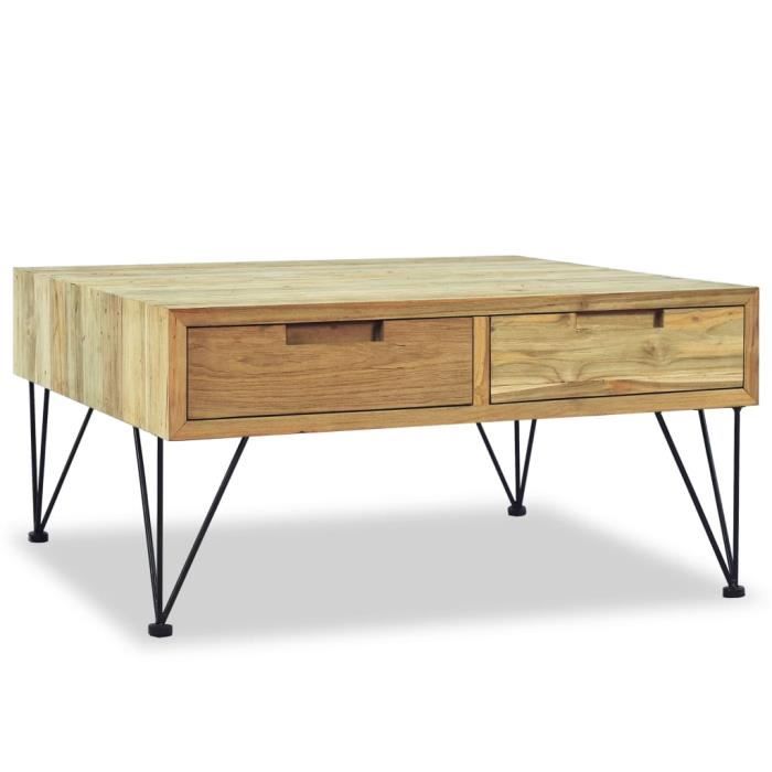 MAD Table basse 80 x 80 x 40 cm Teck massif - MDX12837 - Cdiscount Maison