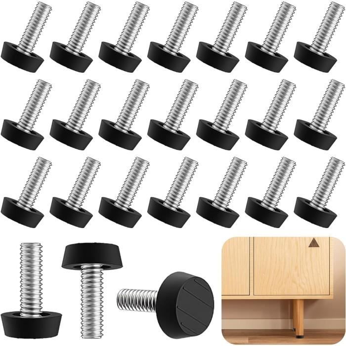 Pied Reglable Pour Meuble M8X20X20Mm, 24 Pcs Patin Ajutable De ...