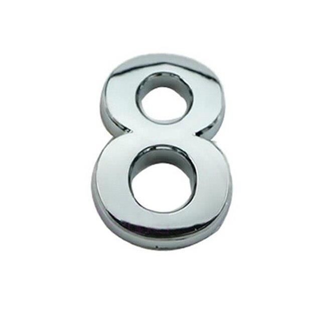 NUMERO DE MAISON,8--Autocollants numériques 3D en métal, Plaque ...