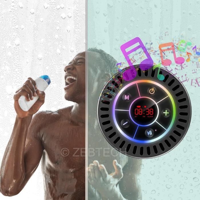 Enceinte Bluetooth Portable de Douche, Haut Parleur Étanche IPX7, avec ...