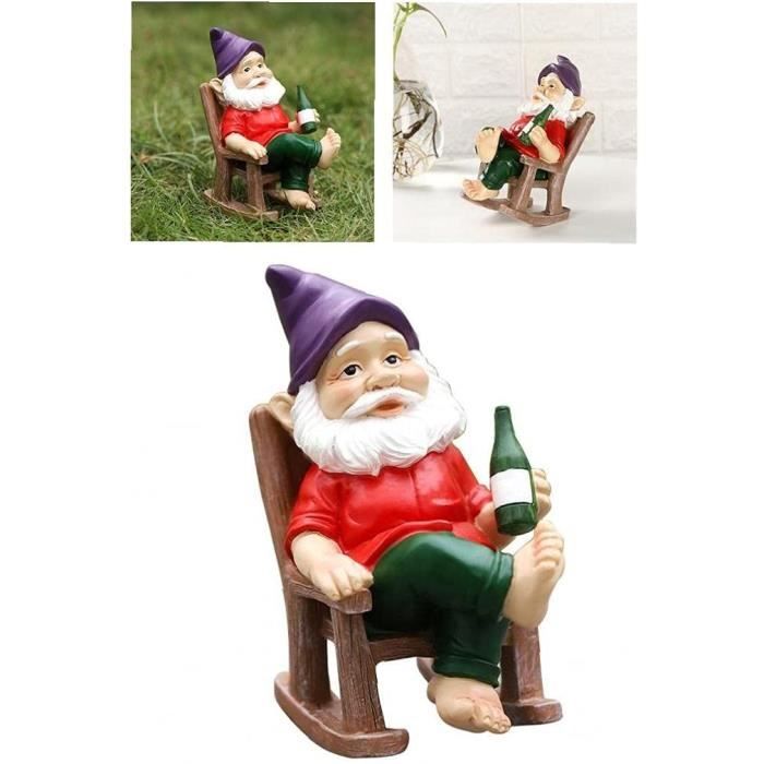 Garden Gnome Fée Mini Gnome Figures Statue Chaise miniature Jardin ...
