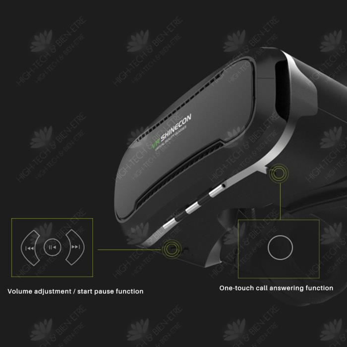 Casque de Réalité Virtuelle 3D - HTBE® - VR Shinecon 2 - Bluetooth ...