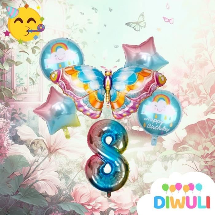 Anniversaire Papillon Fille 8 Ans Kit Decoration Anniversaire Papillon ...