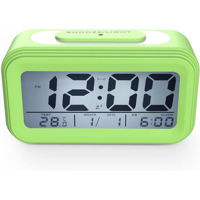 Réveil Digital Réveil Matin, Horloge Numérique Réveil À Pile Silencieux ...