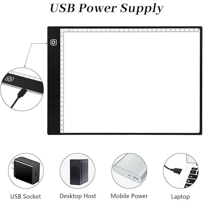 Tablette Lumineuse A4,Table Lumineuse Dessin Portable de Ultra-Mince ...