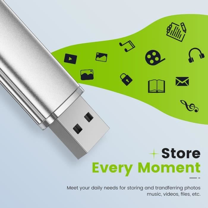 Clef Usb 1Go Lot De 5 Clés Usb - Mini Métal Cle Usb 2.0 Flash Drive ...