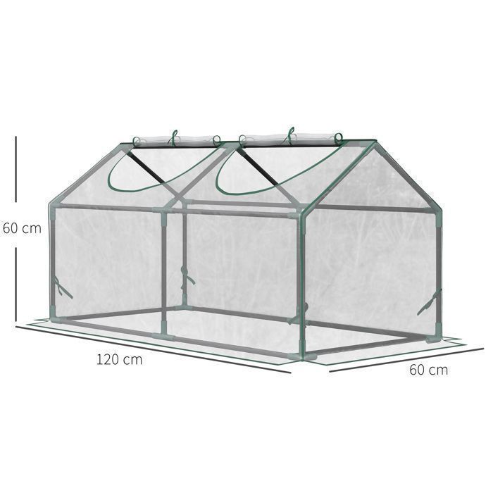 Serre en plastique avec fenêtre, serre en PVC 120x60x60 cm, serre ...