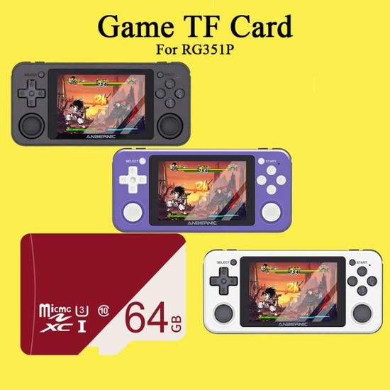 RG351P 64G-Carte mémoire TF pour jeux Gameboy, RG351P, pawky Box Pro, super Console X Stick, X ...