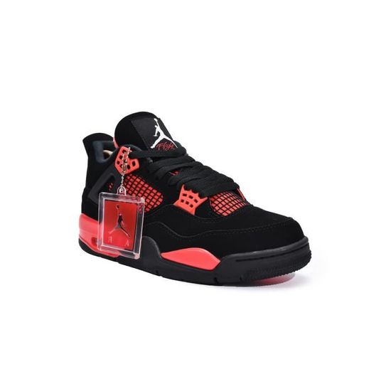 Niikke Airs Jordann 4 Low Basket Chaussures Red Thunder Grey red ...