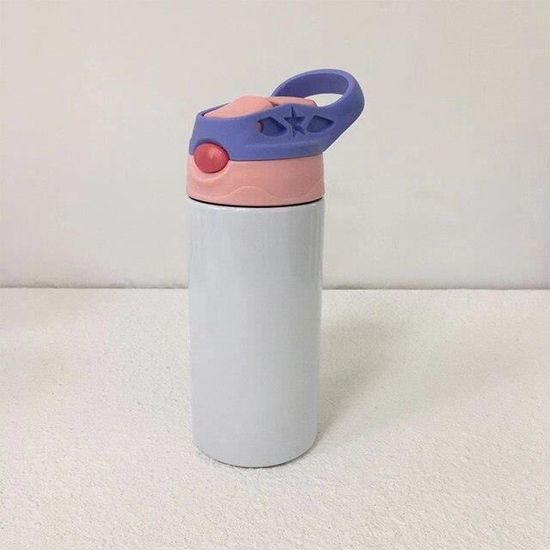 GOURDE BIDON,D-350ml--Tasse de paille à Sublimation de 12oz, bouteille à couvercle rabattable ...