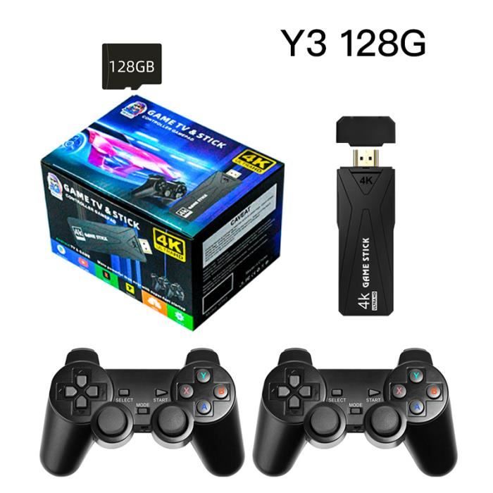 128G-Tolex Console de jeu vidéo rétro Y3, 4K HD, Game Stick, RK3228A, Puces DDR3, 1 Go, Android ...