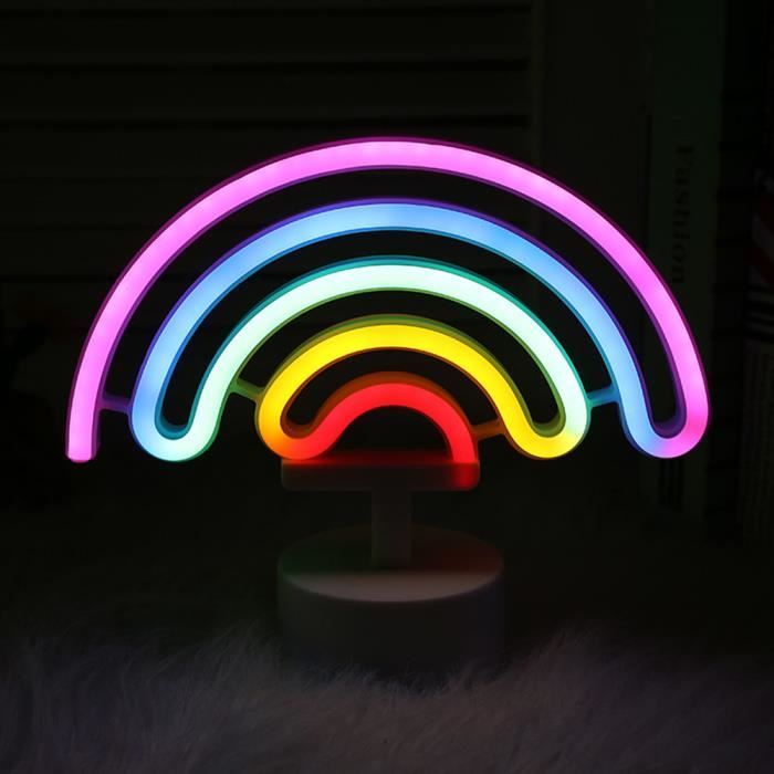 Arc-en-ciel - Lampe fluorescente colorée arc en ciel, veilleuse pour la ...