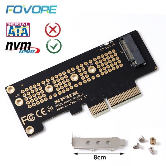 Carte adaptateur NVMe PCI express m2 NGFF SSD vers PCI e x4, carte PCIe x4 vers M.2 avec support ...