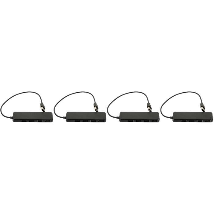 Noir - 4 compte Multi port USB Hub USB Hub USB Rallonge Adaptateur ...
