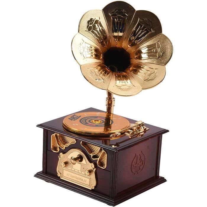 Gramophone En De Boîte À Musique Vintage À Manuel Manivelle Type Boîte ...