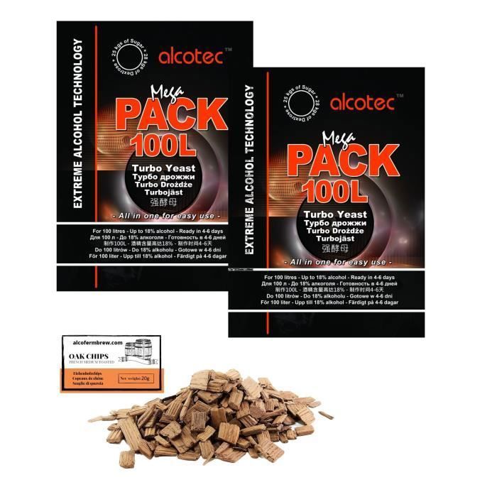 2 x Turbo Levure - Alcotec Mega Pack 360g, Levure pour la fermentation du sucre, Distillateurs ...