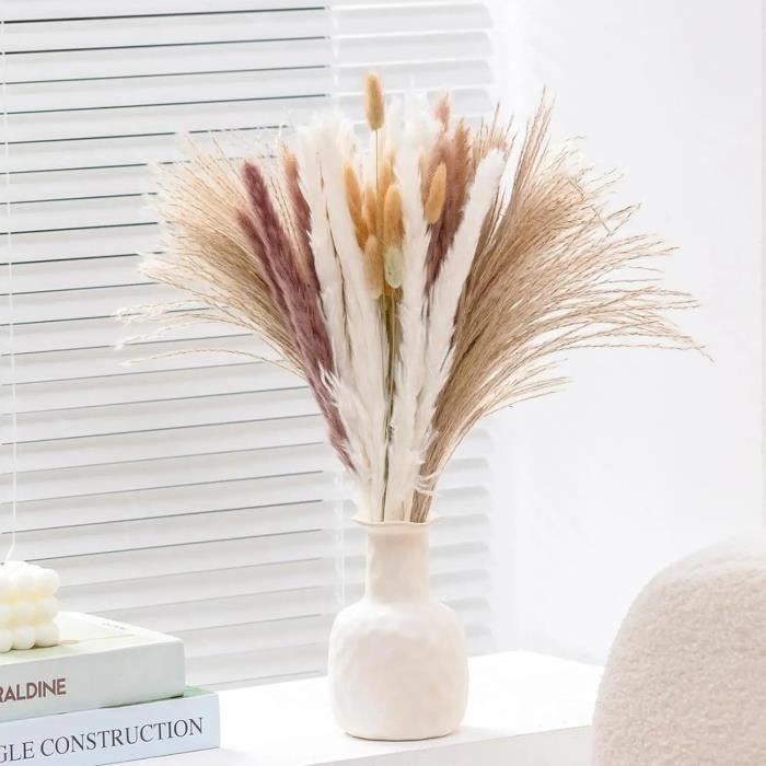 Herbe De La Pampa Séchées, 50 Pcs Fleurs Sechees Naturelles Decoration, Bouquet Fleurs Séchées ...