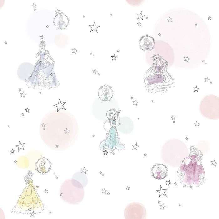 Td5-0004 Papier Peint Intissé Princess Pretty Pastel-1 Rouleau ...