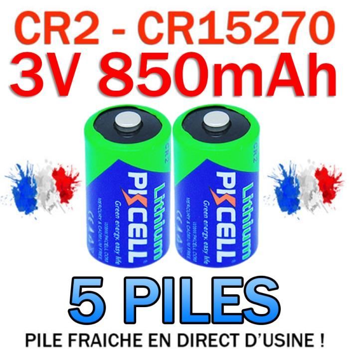 Pile CR2 Lithium - PKCELL - CR15270 - 3V - 850mAh - Longue conservation ...