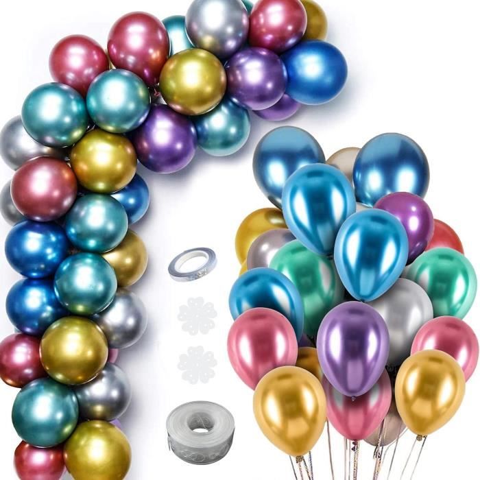 Ensemble De 100 Ballons En Métal, Ballons D'Anniversaire Avec 1 ...