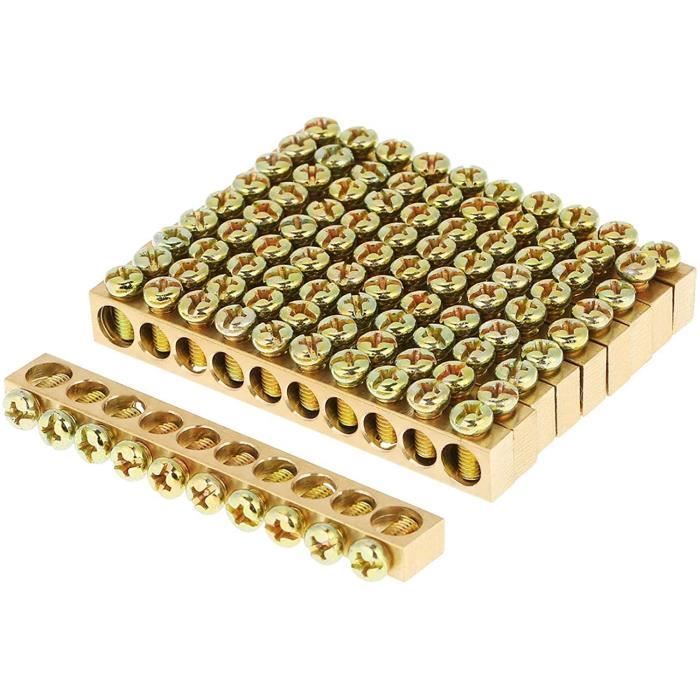 10 pièces 10 trous fil borne à vis fil de Distribution électrique borne ...