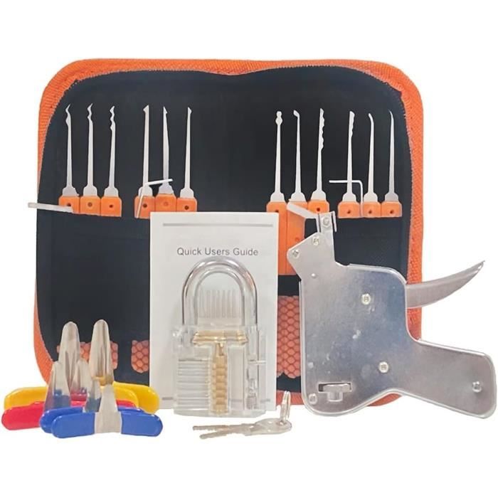 27 Piece Lock Picking Set With Zipper Bag, Lock Pick Gun And 6 Piece ...