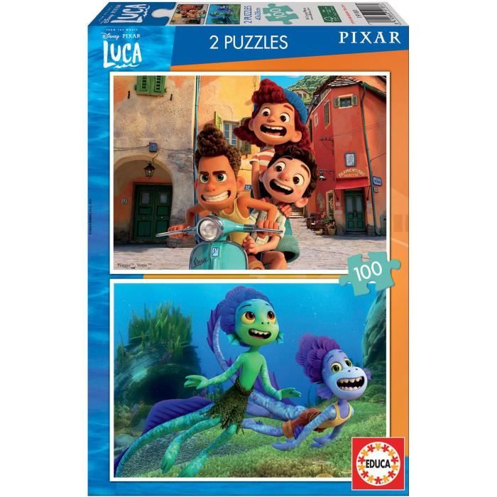 Puzzle EDUCA - Luca Disney - 2x100 pièces - Pour enfants de 3 ans et ...