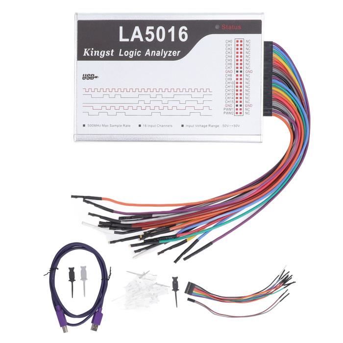 HEG Analyseur Logique À Seuil Réglable Analyseur Logique 16 Canaux 500M, Analyseur Logique De ...