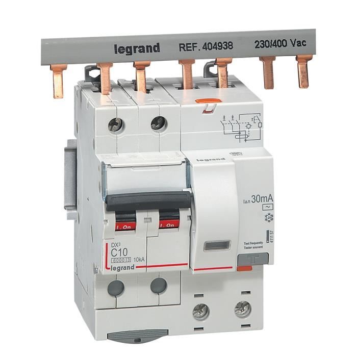 Disjoncteur différentiel - LEGRAND - DX³ 6000 - 10A - 30mA - Courbe C - 4 modules - Cdiscount ...