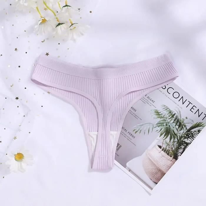 Culotte string en coton pour femme,sous-vêtement sexy sans couture en ...