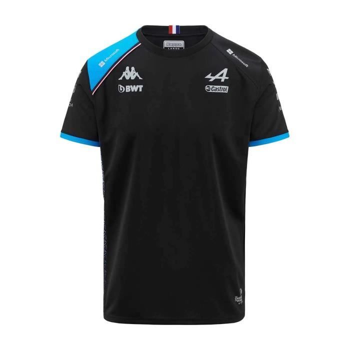 T-shirt Enfant Kappa Abolim BWT Alpine F1 Team Officiel Formule 1 Noir ...