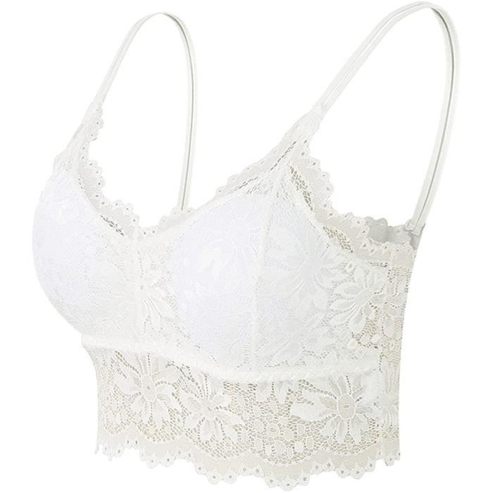 Brassi Re Sport Noname Dentelle Sexy Respirante Confortable Sans Armature Blanc
