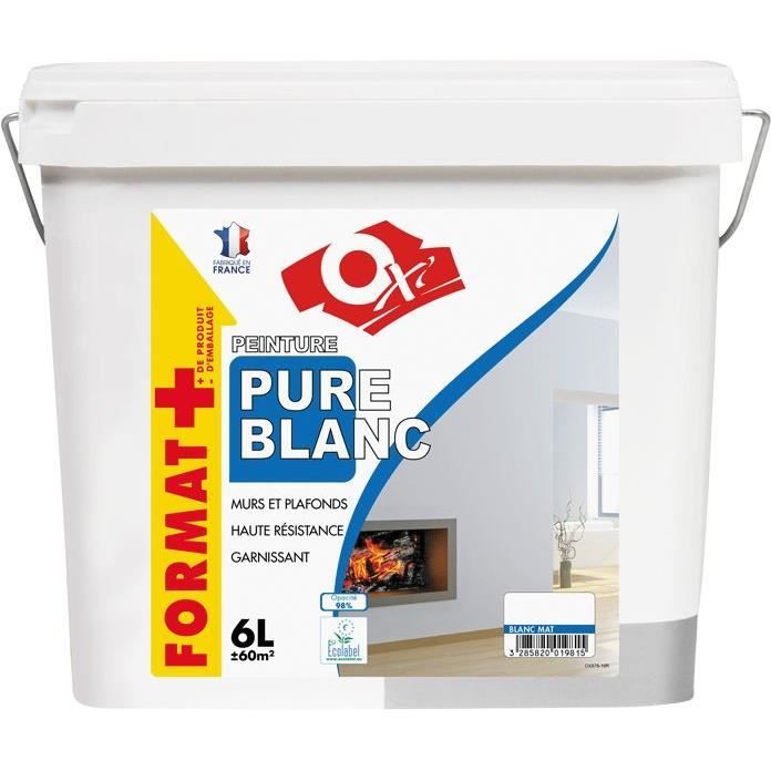Peinture acrylique - OXI - Monocouche - 5 L - Blanc - Finition mat - Cdiscount Bricolage