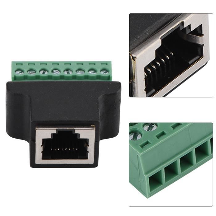 SALALIS Adaptateur de borne à vis DVR Connecteur Ethernet RJ45 Femelle ...