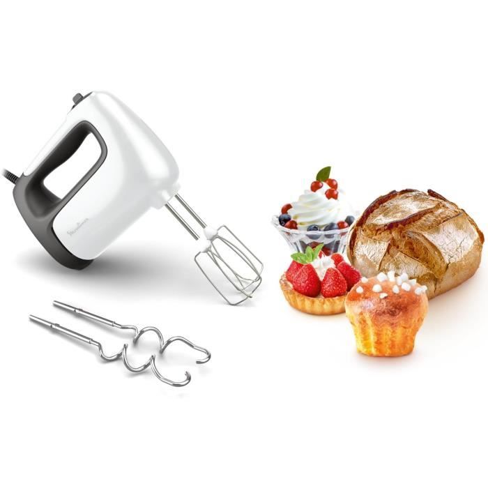 Batteur Électrique, 500 W, 5 Vitesses, Réglage Turbo, 2 Fouets + 2 ...