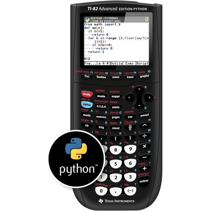 Calculatrice Graphique Ti-82 Advanced Edition Python, Noir[J158 ...