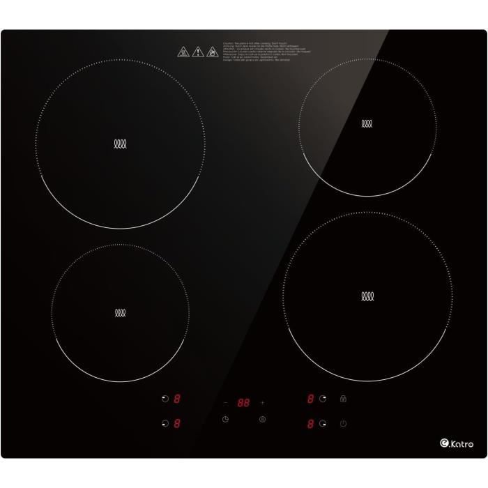 Katro Plaque À Induction 7200W, Table De Cuisson 4 Zones, 9 Niveaux ...