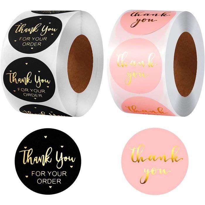 1000 Pièces Merci Pour Votre Autocollant D'étiquette De Commande Merci ...