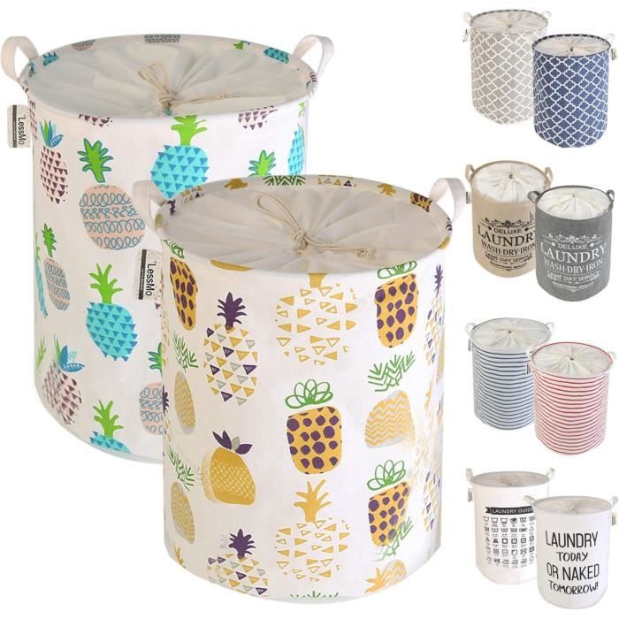 2Pcs Grand Organiser Paniers Pour Vêtements Stockage, Panier À Linge En ...