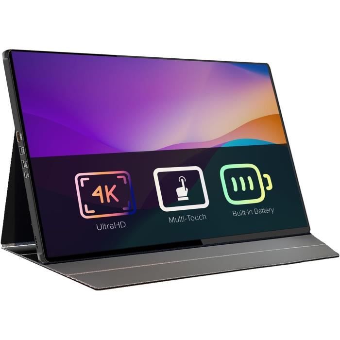 Moniteur Portable 4K De 15,6 Pouces Avec Batterie Intégrée 10 000 Mah ...