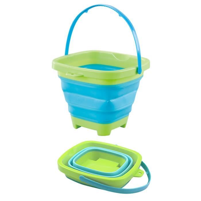 Green Seau en plastique pliable portable pour enfants seau en ...
